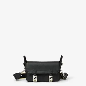 Fendi Flow Small Black Cuoio Romano Leather Bag